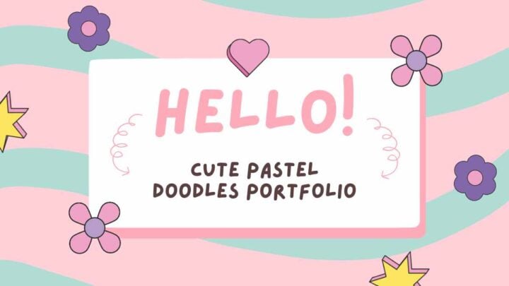 Pink Cute Pastel Doodles Portfolio. Free Presentation Template ...