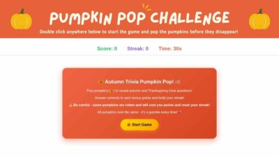 Pumpkin Pop Trivia Interactive Game. Free Game Template — SlidesCarnival