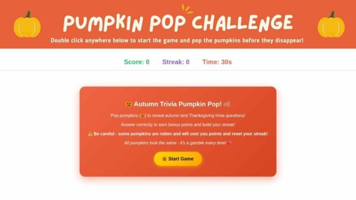 Pumpkin Pop Trivia Interactive Game. Free Game Template — SlidesCarnival