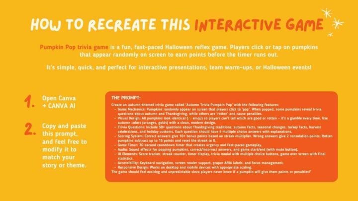 Pumpkin Pop Trivia Interactive Game. Free Game Template — SlidesCarnival
