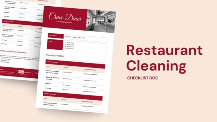 Restaurant Cleaning Checklist Doc. Free Checklist Template — SlidesCarnival