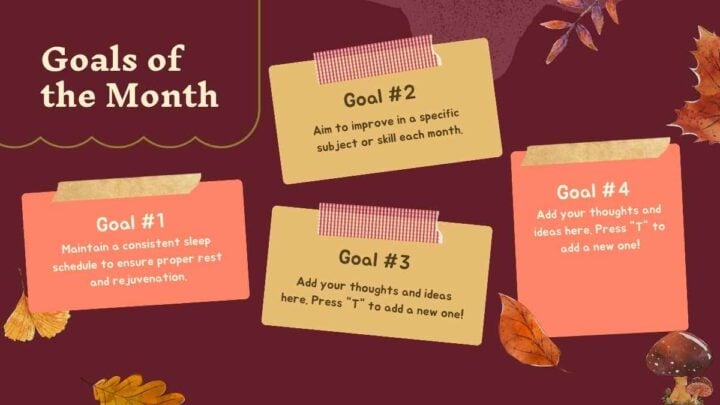 Boho Autumn Leaves Personal Organizer. Free PPT & Google Slides ...