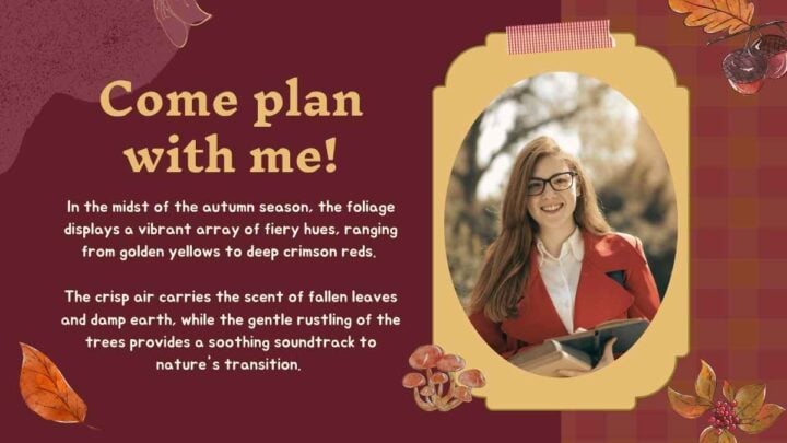 Boho Autumn Leaves Personal Organizer. Free PPT & Google Slides ...