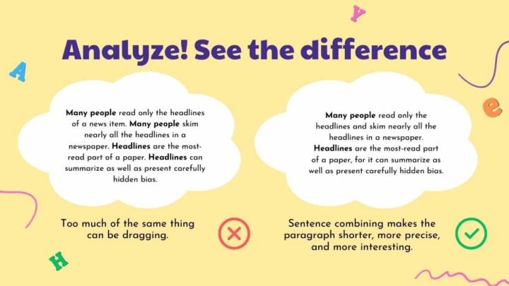 Sentence Craft and Combining Sentences Lesson for Middle School. Free ...