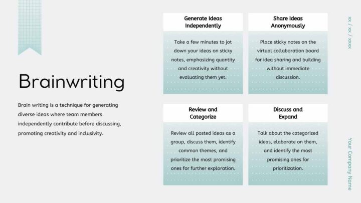 Brain Writing Collaboration Board. Free Slides Template — SlidesCarnival