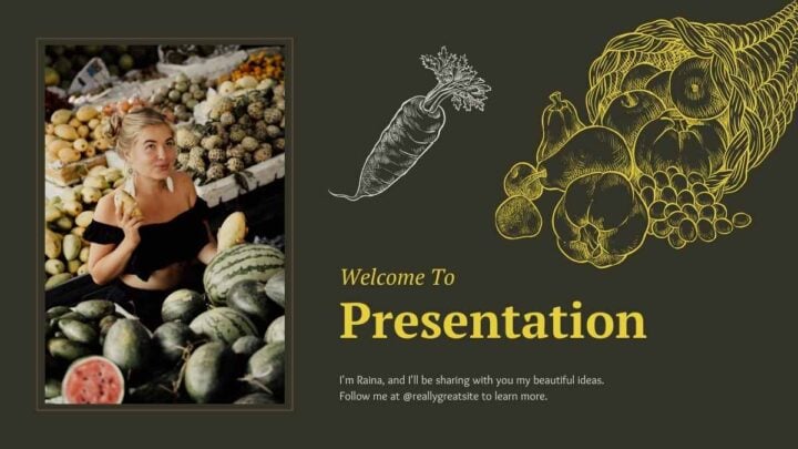 Simple Illustrated Farmers Market Meeting. Free Presentation Template ...