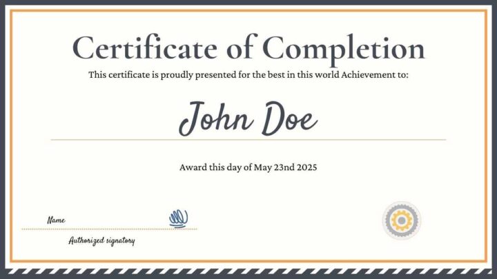 Industrial Training Certificate. Free PPT & Google Slides Template ...