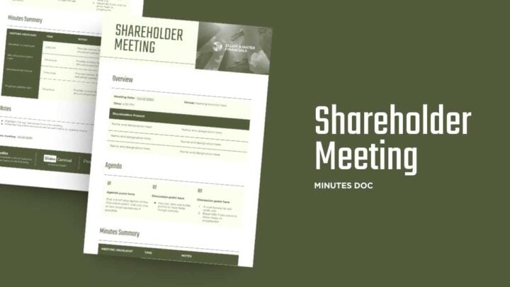 Shareholder Meeting Minutes Doc. Free Meeting Minutes Template ...