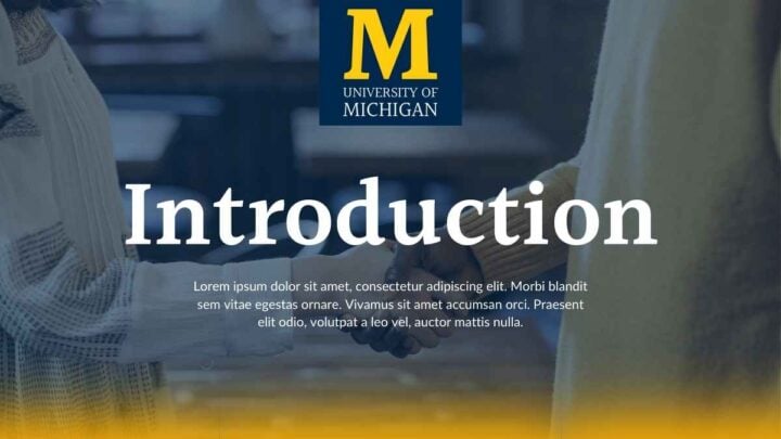 University of Michigan . Free Slides Template — SlidesCarnival