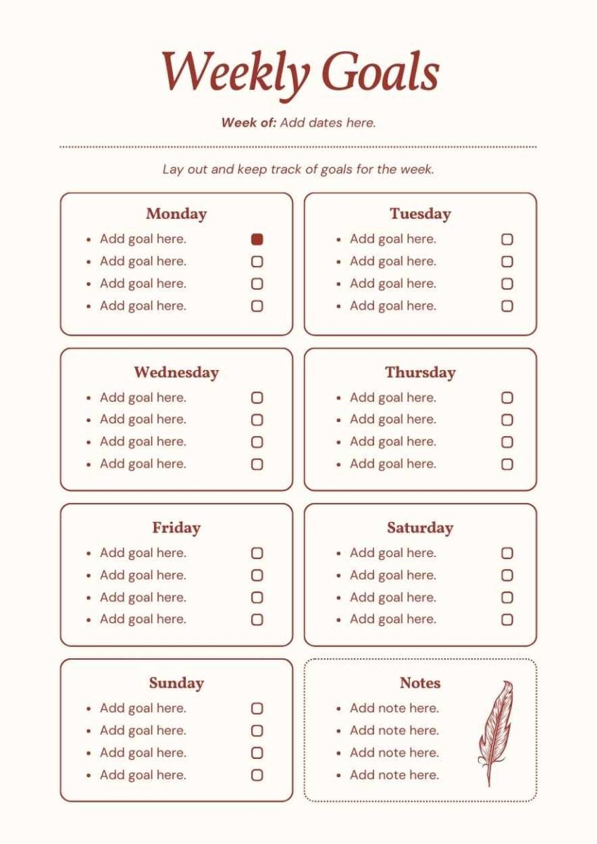 Set your sights on success every week with this professionally designed ...