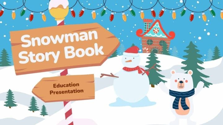 Illustrated Snowman Story Book. PPT & Google Slides Template ...
