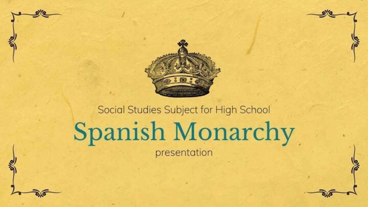 Social Studies Subject for High School Spanish Monarchy Yellow Vintage ...
