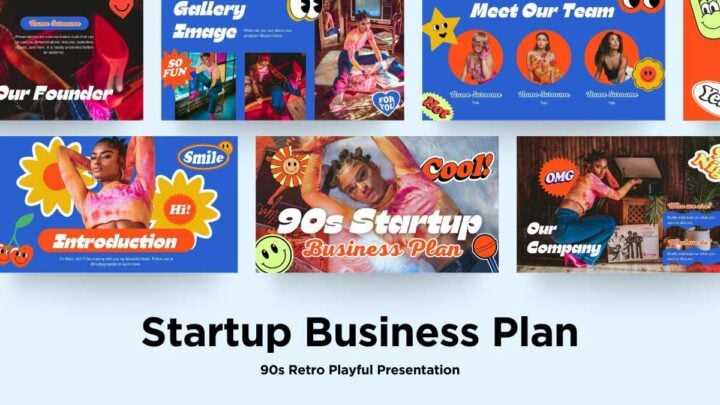 90s Startup Business Plan. Presentation Template — SlidesCarnival