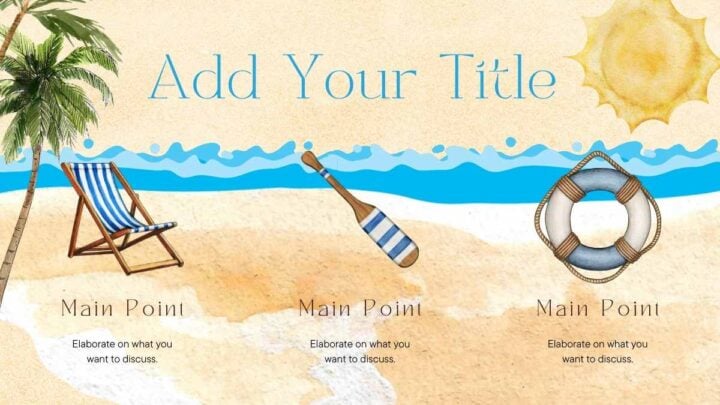 Tropical Beach Landscapes Business Meeting. Free Presentation Template ...