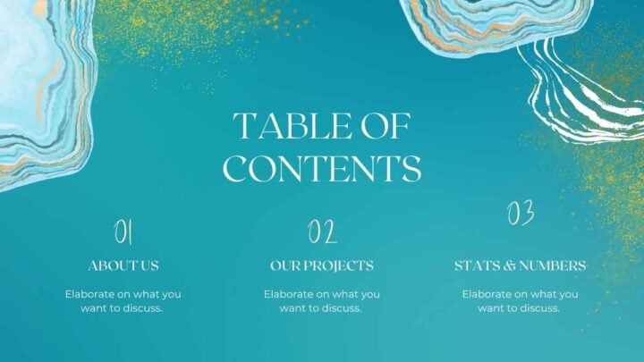 Turquoise and Gold Aqua Background Multipurpose. Free Presentation ...