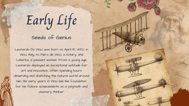 Leonardo Da Vinci Biography . Free PPT & Google Slides Template ...
