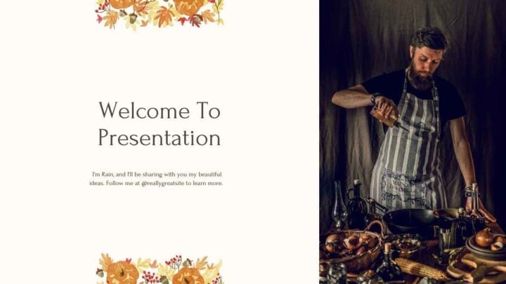 Watercolor Thanksgiving Restaurant Menu. PPT & Google Slides Template ...