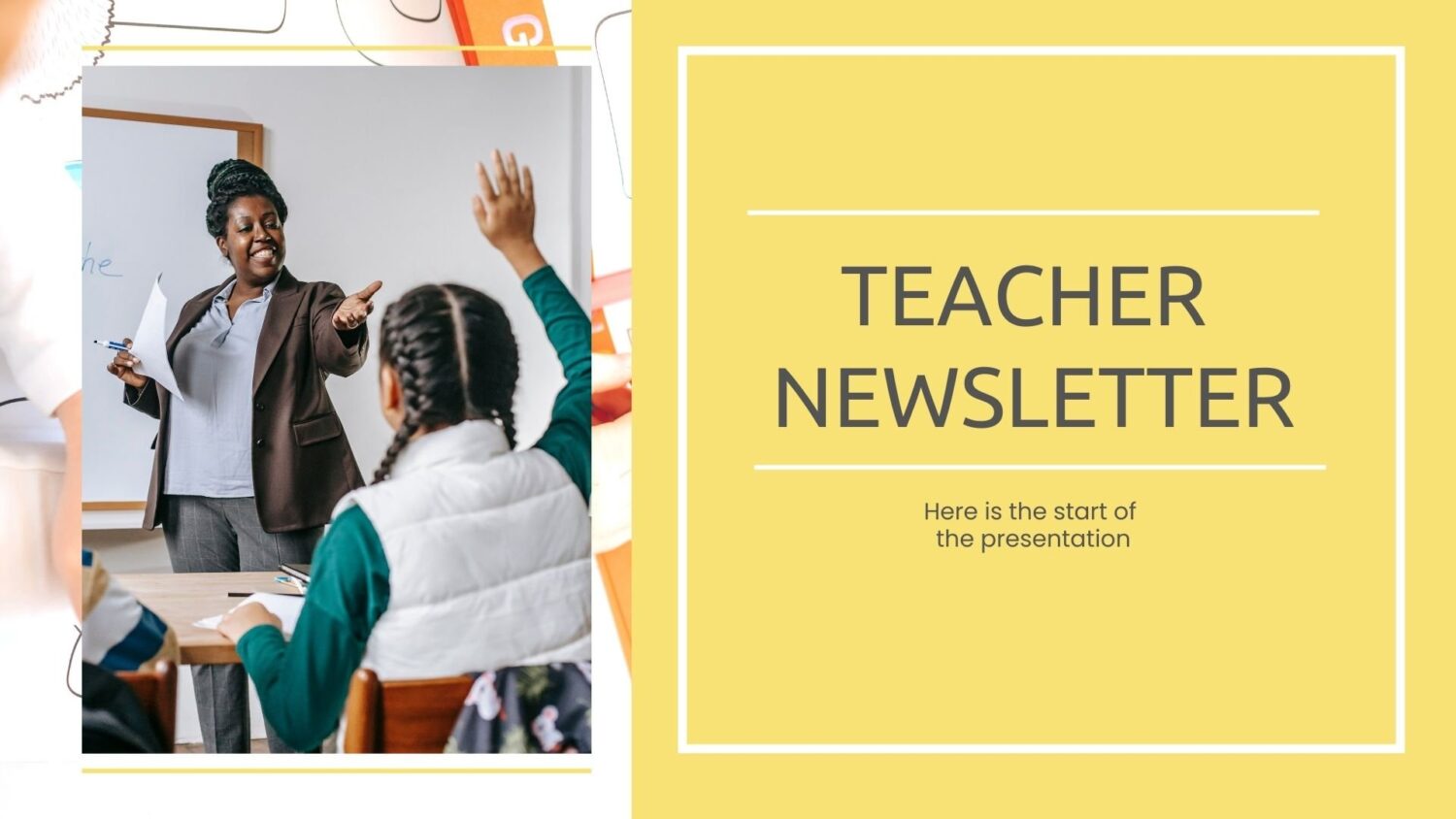 Yellow Teacher Newsletter. Free PPT & Google Slides Template ...