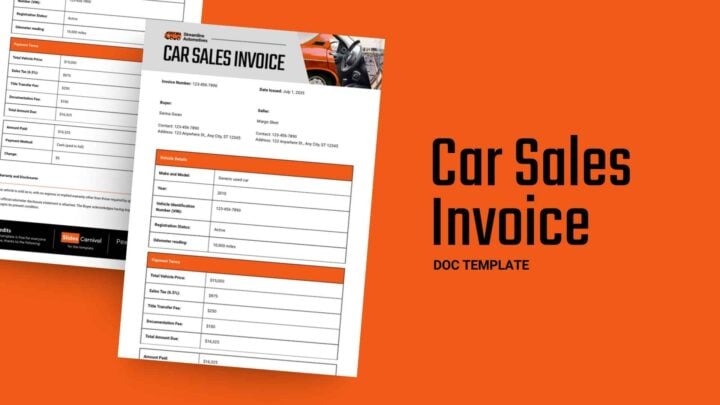 Car Sales Invoice. Free Docs Template — SlidesCarnival