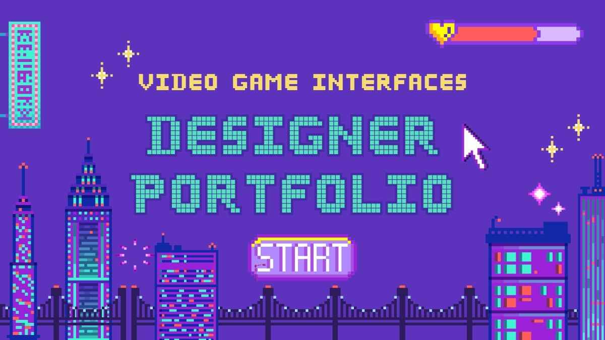 Portafolio de Diseñador de Videojuegos Pixel. Plantilla Gratis — SlidesCarnival