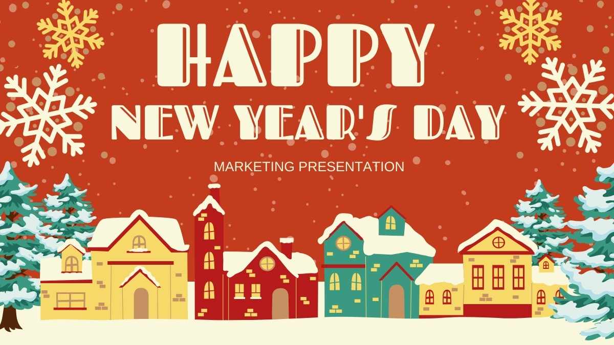 Ilustrativo Feliz Año Nuevo. Plantilla gratis de PPT y Google Slides ...