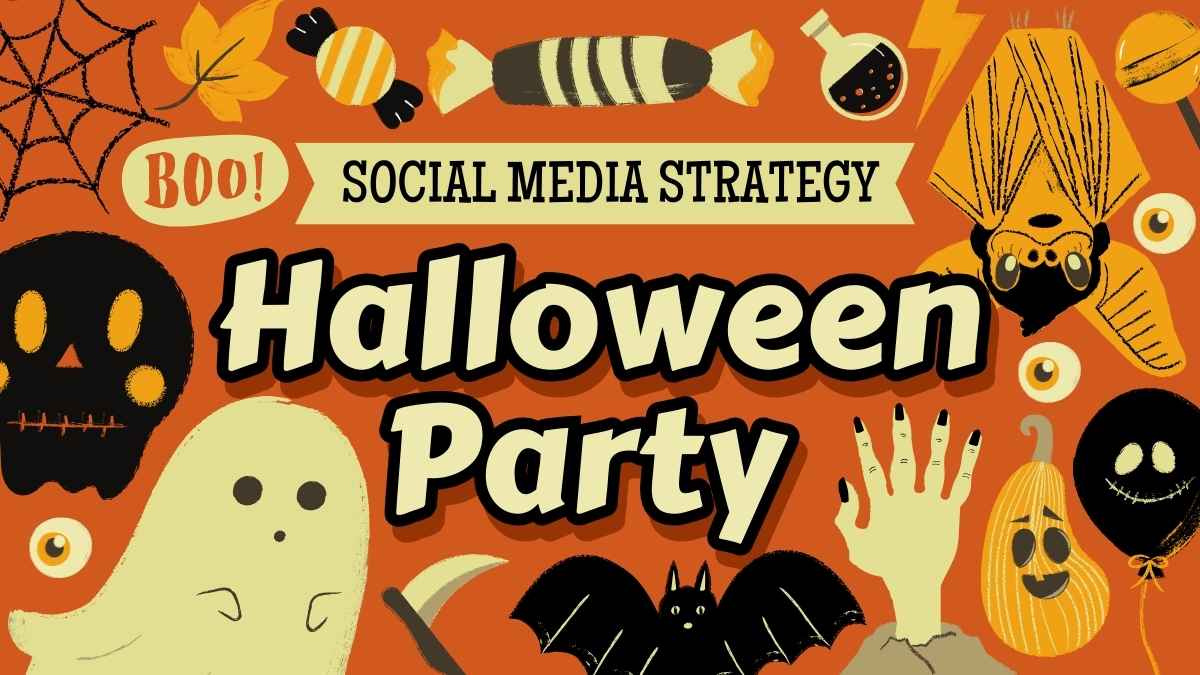 Estrategia espeluznante para fiestas de Halloween. Plantilla de ...