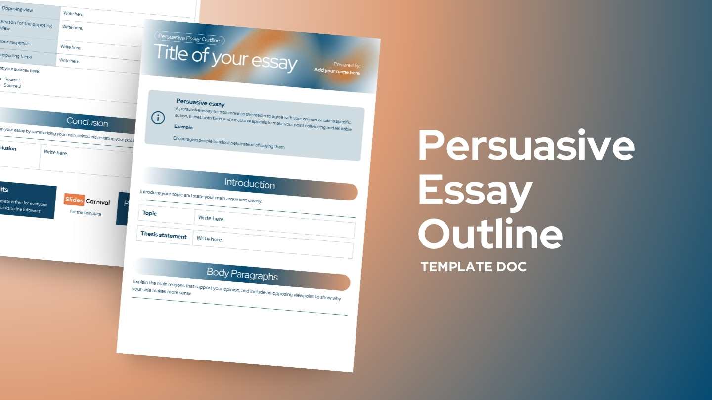 Ejemplo De Esquema De Ensayo Persuasivo
