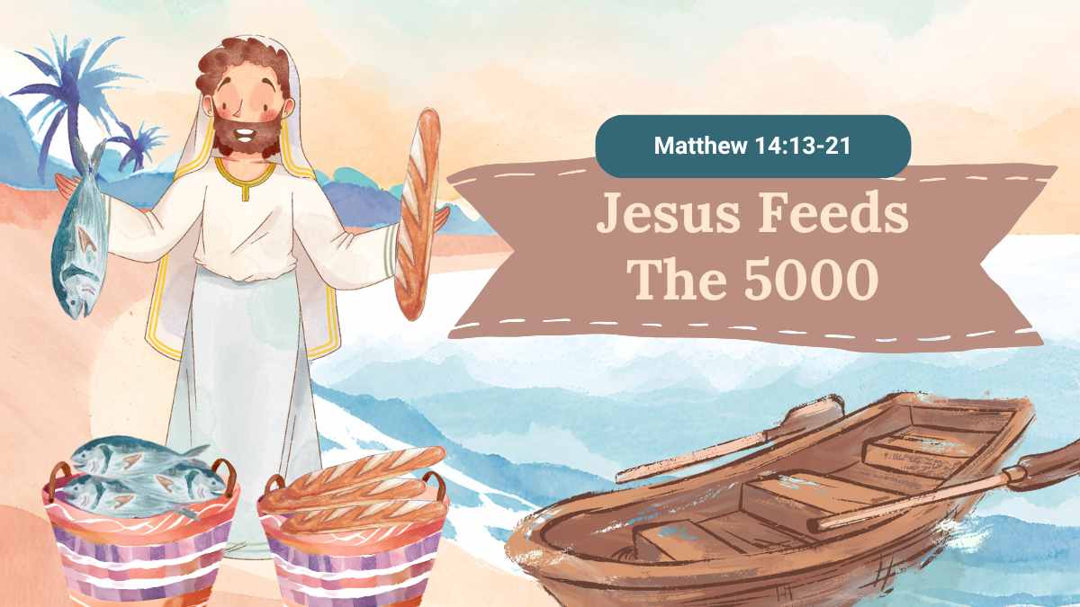 Jesús alimenta a los 5000: plantilla de diapositivas gratis