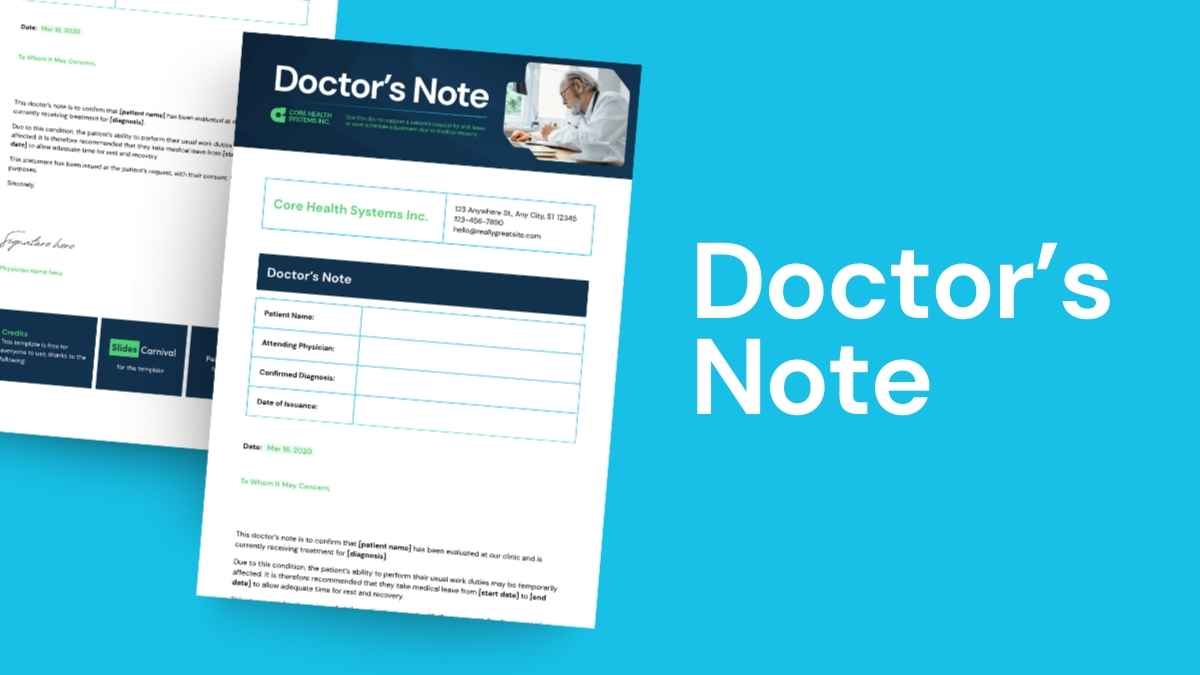 Plantilla de nota médica: documento gratis