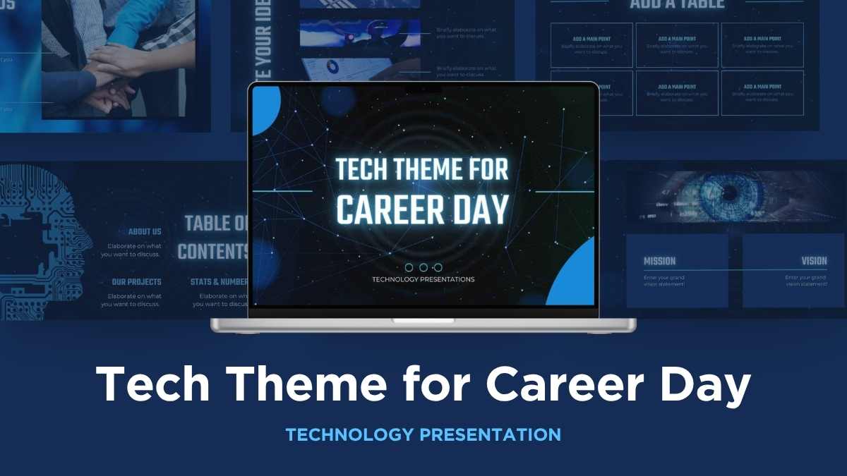 Plantilla tech para día de carreras: diapositivas gratis