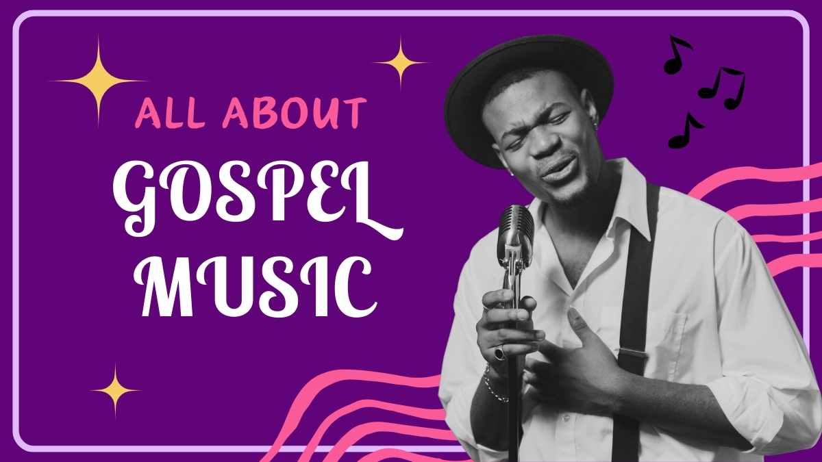 Música gospel: template de apresentação grátis no Canva