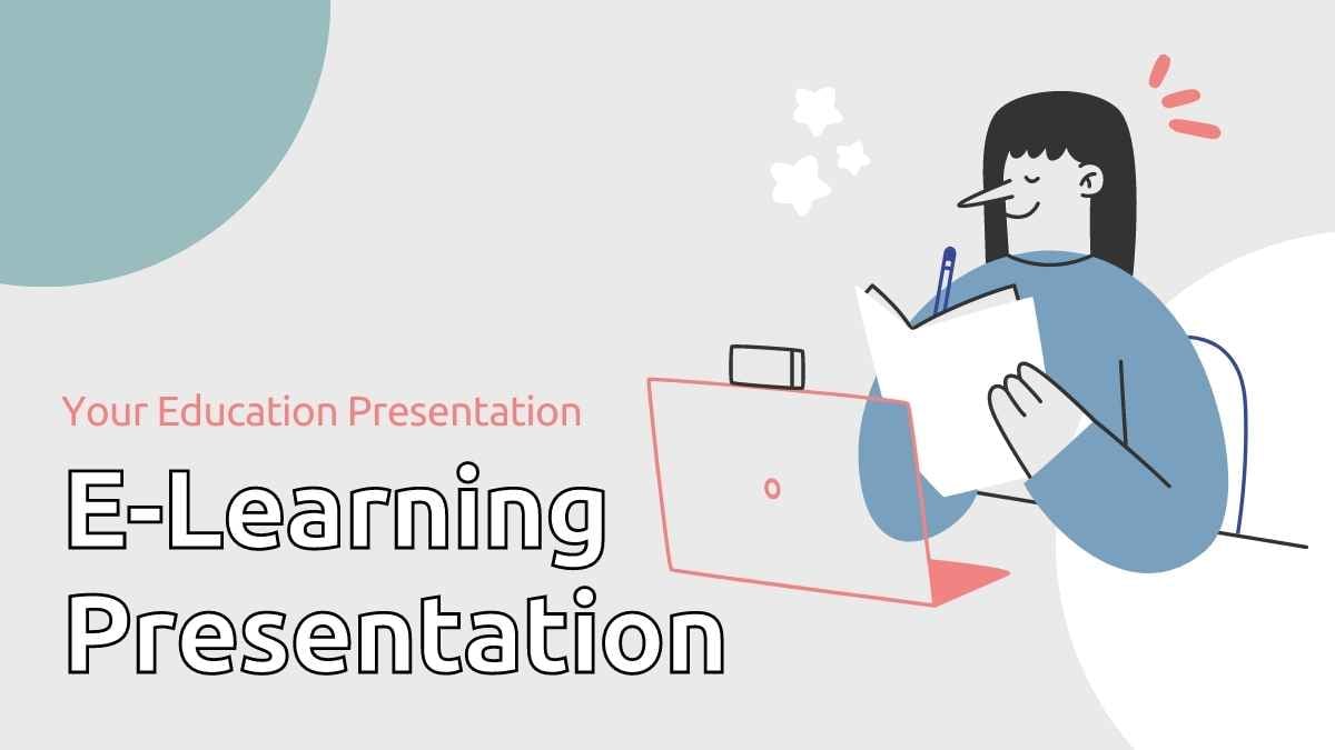 Cinza Fofo Ilustrativo E-Learning. Modelo Gratuito para PPT e Google Slides — SlidesCarnival