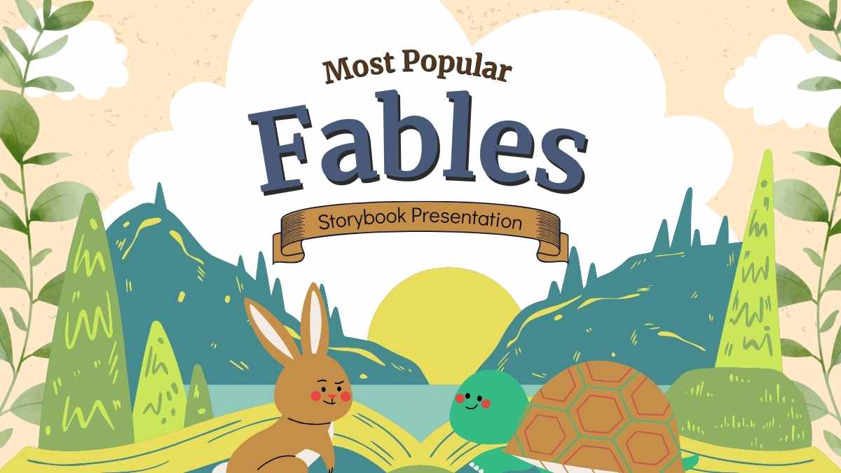 Livro de Fábulas Ilustradas e Fofas. Modelo para PPT e Google Slides — SlidesCarnival