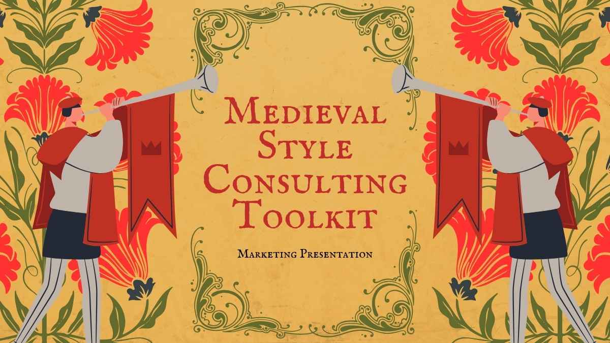 Template de slides medieval ilustrado: toolkit grátis
