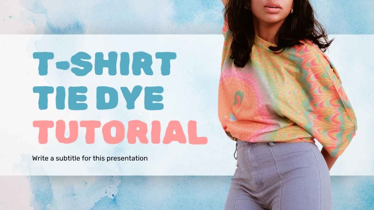Template de tutorial de tie dye em slides grátis