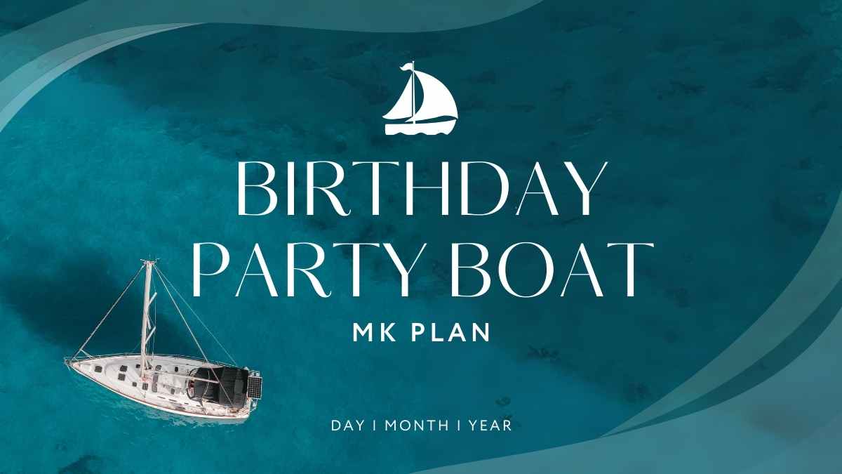 Template de slides de festa em barco minimalista