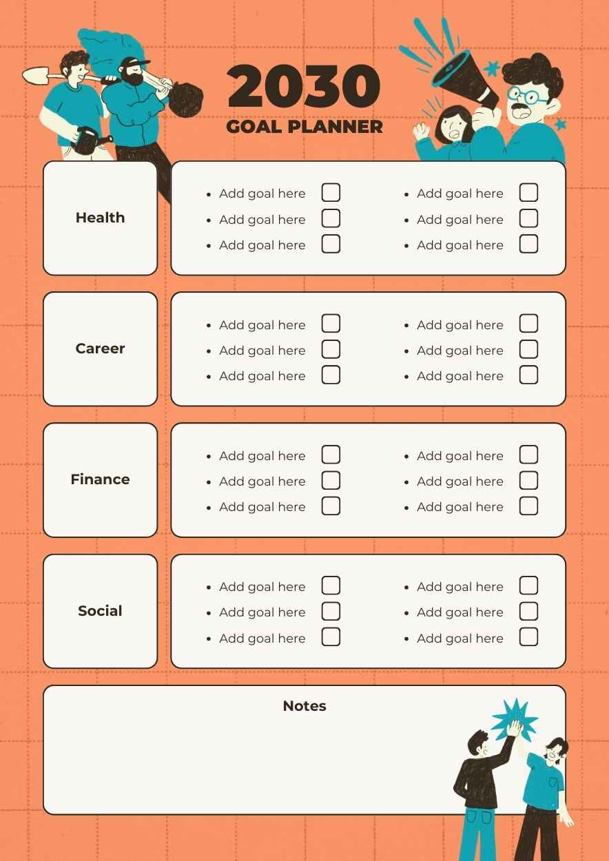Template de infográfico de metas anuais grátis