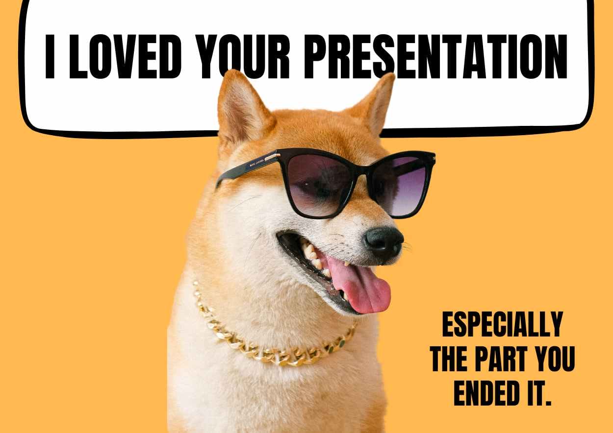 Meme de fim de apresentação: template grátis de slides