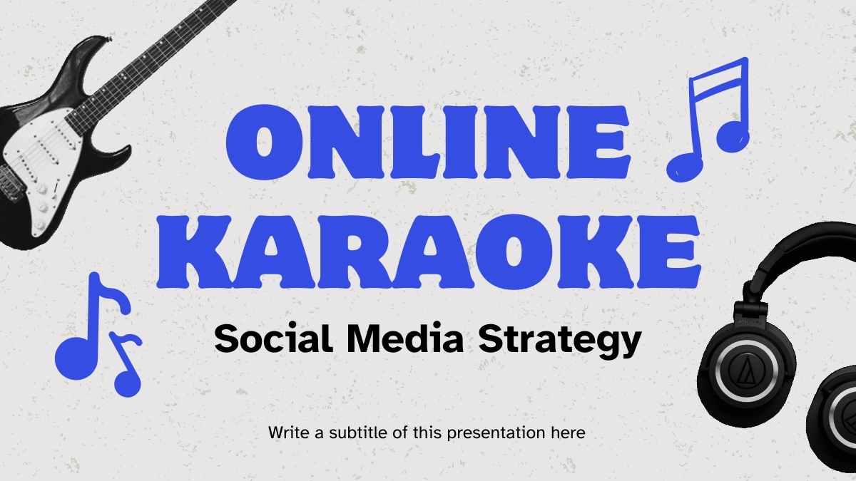 オンラインカラオケのSNS戦略スライドテンプレート｜無料