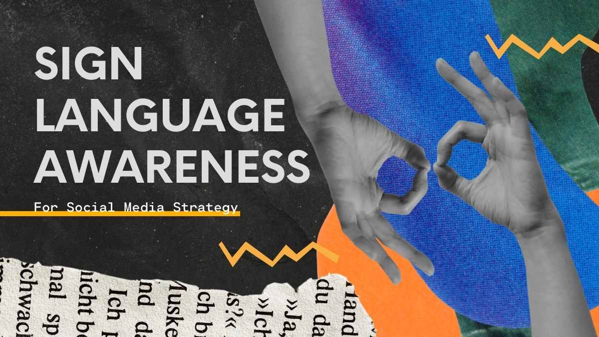 Template slide strategi media sosial bahasa isyarat