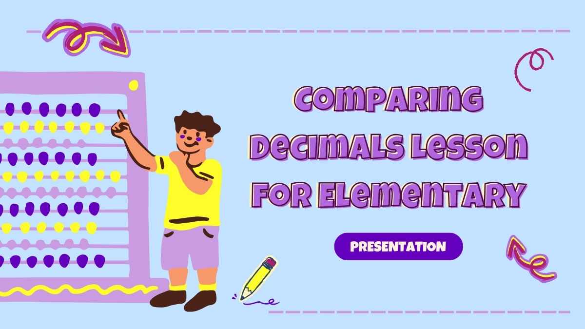 Template slide membandingkan desimal untuk SD gratis