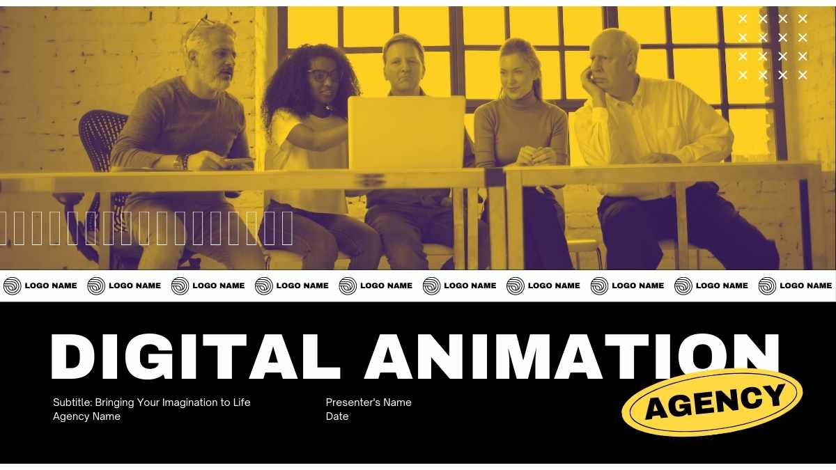 Template slide agensi animasi digital gratis