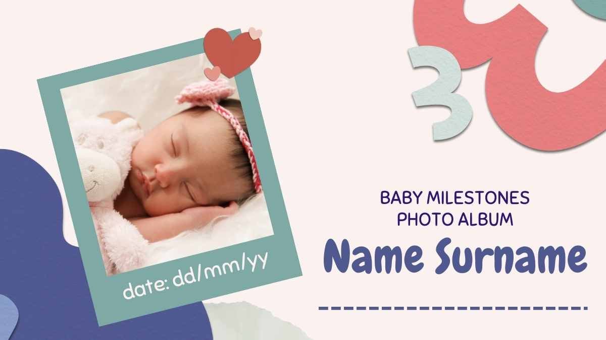 Template Album Foto Milestone Bayi dalam Slide