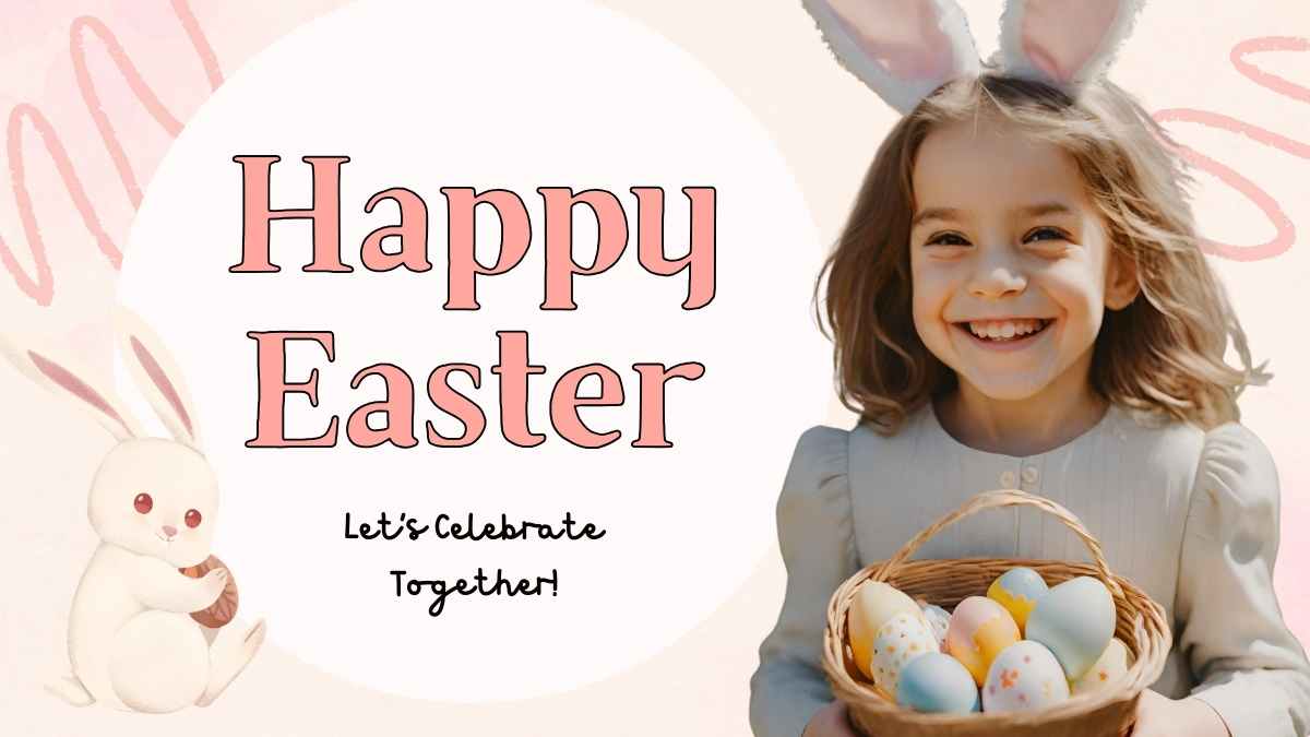 Template slide Paskah lucu gratis untuk Canva