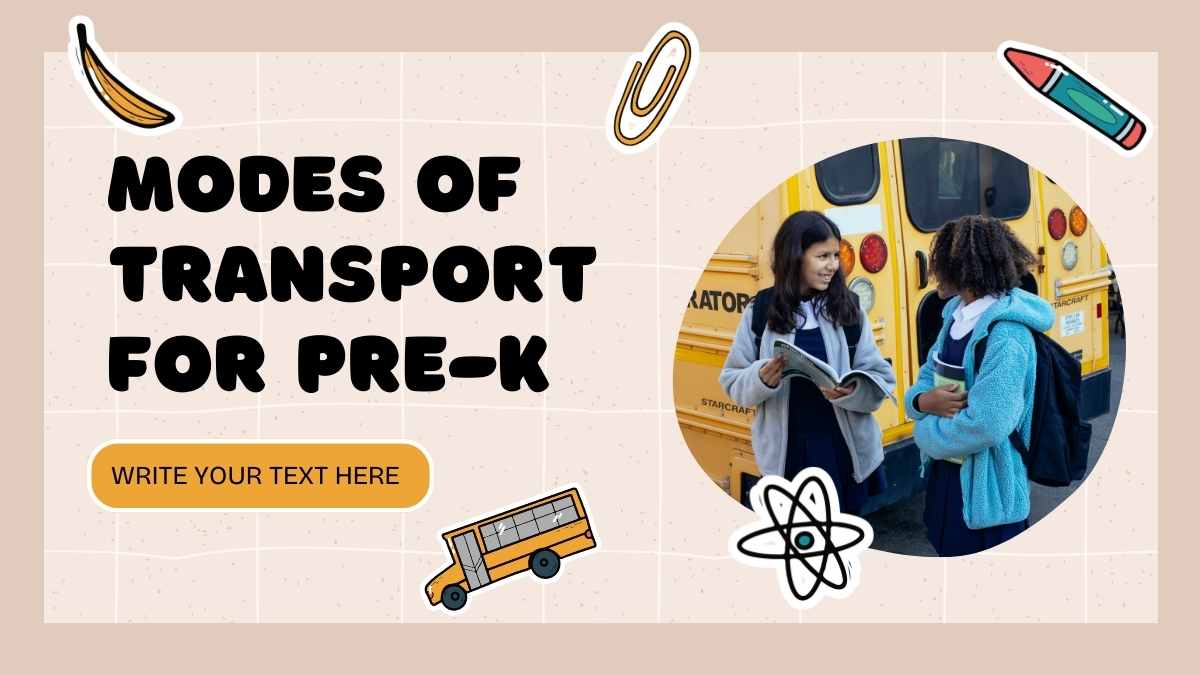 Template Slide Moda Transportasi Pre-K Gratis