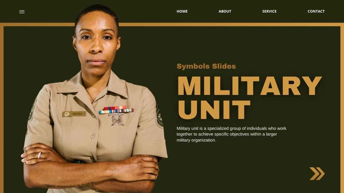Template slide simbol satuan militer gratis