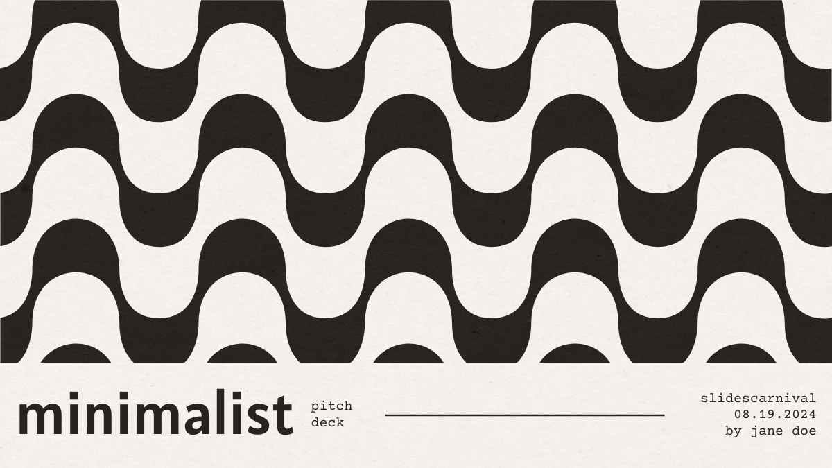 Template pitch deck minimalis gratis untuk presentasi