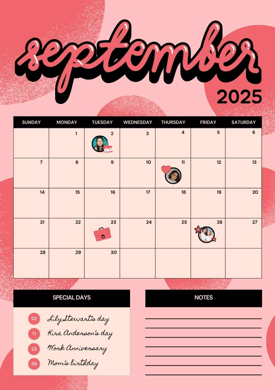 Template Kalender September Gratis untuk Slide