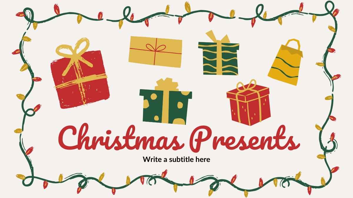 Slide Hadiah Natal Ilustrasi Tangan - Template Presentasi Gratis ...
