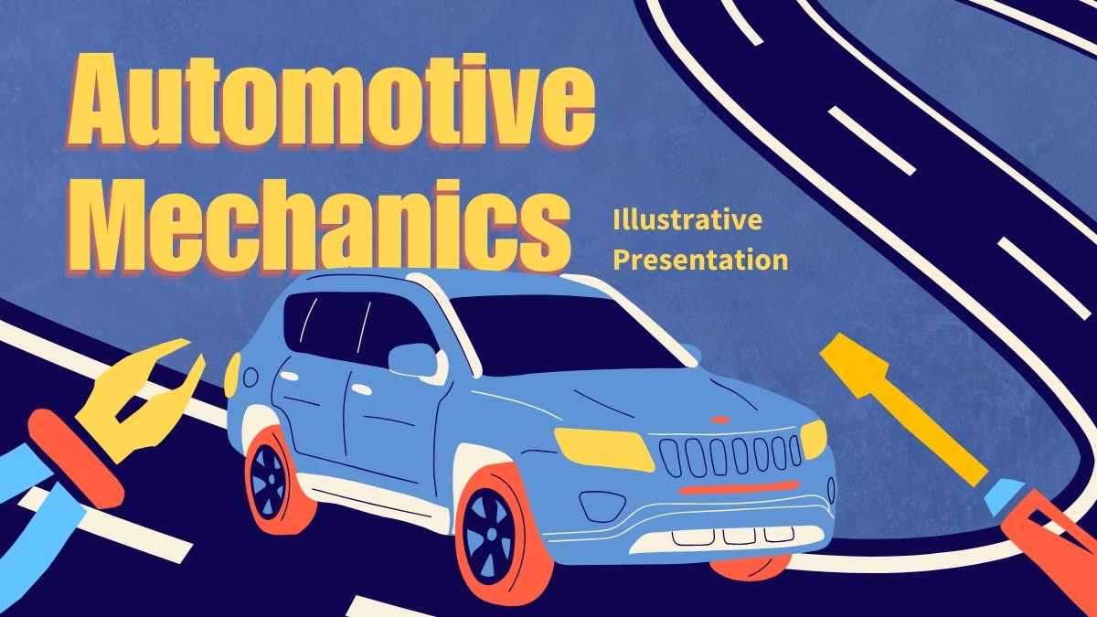 Template Slide Mekanik Otomotif Ilustratif Gratis